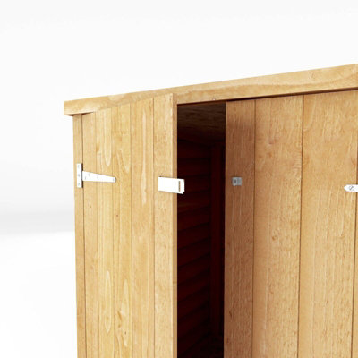 Waltons 3 x 6 Wooden Bike Store Shed Overlap Pent Double Door Storage