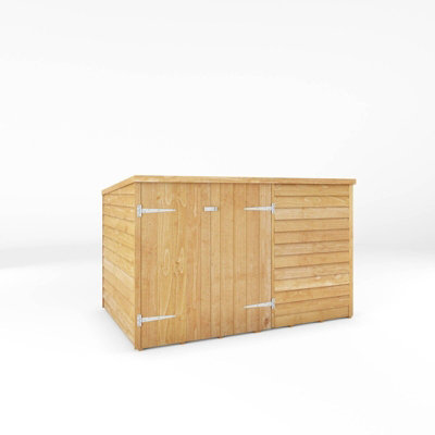 Waltons 4 x 6 Wooden Bike Store Shed Overlap Pent Double Door Storage