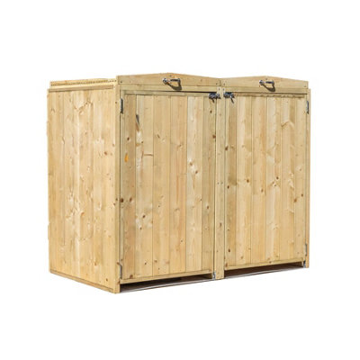 Waltons 5 x 2 Double Wheelie Bin Storage Unit Pressure Treated Premium