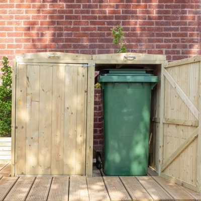 Waltons 5 x 2 Double Wheelie Bin Storage Unit Pressure Treated Premium