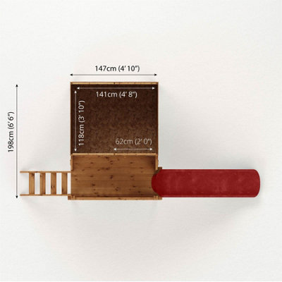 Waltons 5 x 5 Wooden Playhouse Wendy House with Tower and Slide