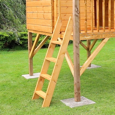 Waltons 5 x 5 Wooden Playhouse Wendy House with Tower and Slide