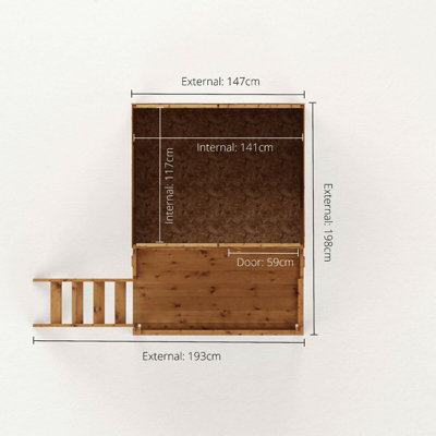 Waltons 5 x 5 Wooden Playhouse Wendy House with Tower