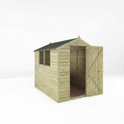 Waltons 7x5 Overlap Apex Garden Storage Shed Windows Single Door 7ft x 5ft
