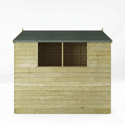 Waltons 7x5 Overlap Apex Garden Storage Shed Windows Single Door 7ft x 5ft