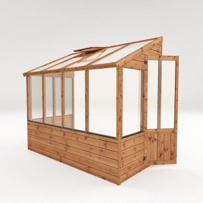 Waltons 8 x 4 Lean To Pent Greenhouse Wooden Potting Shed Opening Vent ...