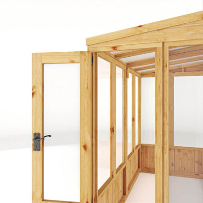 Waltons 8x4 Wooden Lean To Greenhouse Pent Growhouse Tongue and Groove ...