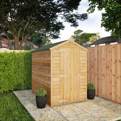 Waltons Garden Shed 6 x 4 Single Door Overlap Apex Windowless Wooden ...