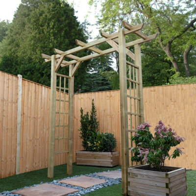 Waltons Pressure Treated Flat Top Garden Arch Trellis Sides