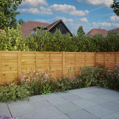 Waltons Super Lap 4 x 6 Pressure Treated Wooden Garden Fencing - 3 Pack