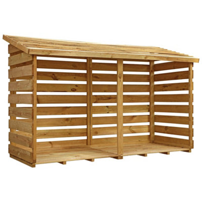 Waltons Wooden Double Log Shed Store 6ft x 3ft with Pressure Treated ...