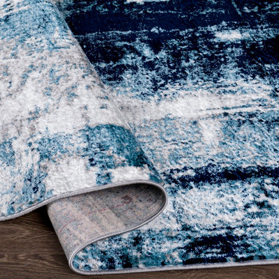 Wanderlust-Abstract Blue Grey Cream Modern Marble Living Dining Bedroom ...