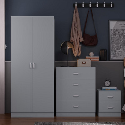 Wardrobe 2 Door Matt Grey Finish