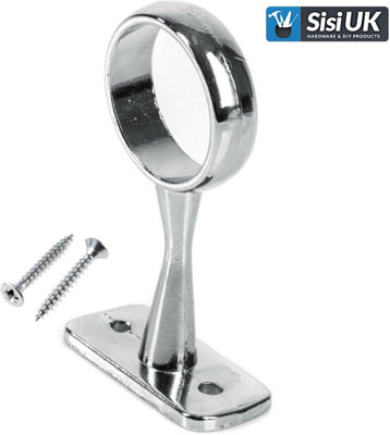 Wardrobe Rail Centre Supports Brackets 19mm Chrome Plated Round ...