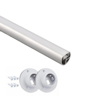 Wardrobe Rail For Led Strip Hanging Rail 2M Free End Supports & Screws ...