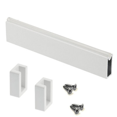 Wardrobe Square White Hanging Rail With Free End Supports & Screws ...
