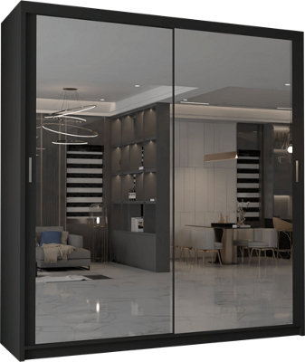 Wardrobe with LED Light - Modern 2 or 3 Sliding Wardrobe with Mirror ...