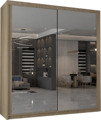 Wardrobe with LED Light - Modern 2 or 3 Sliding Wardrobe with Mirror ...