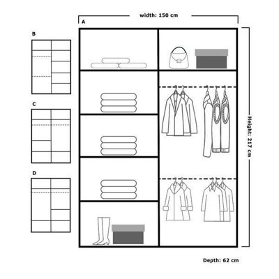 Wardrobe with LED Light - Modern 2 or 3 Sliding Wardrobe with Mirror ...