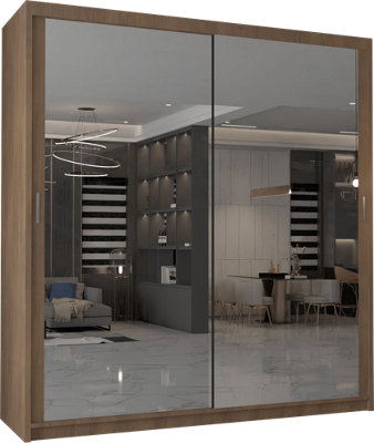 Wardrobe with LED Light - Modern 2 or 3 Sliding Wardrobe with Mirror ...