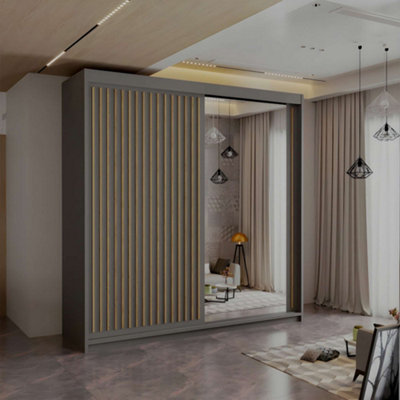Wardrobe with LED Light - Modern Sliding Wardrobe - 2 or 3 Door Bedroom ...