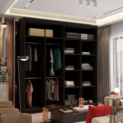 Wardrobe with LED Light Modern Sliding Wardrobe Unique Mirror Style ...