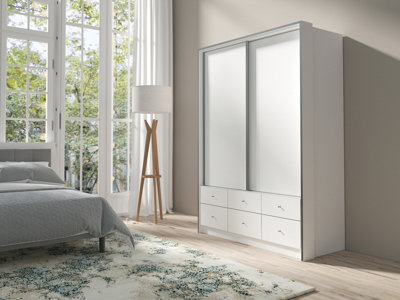 Wardrobe with drawers sliding doors store