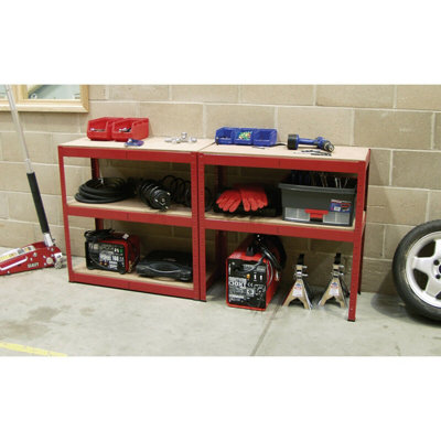 Warehouse Racking Unit with 5 MDF Shelves - 350kg Per Shelf - Steel ...