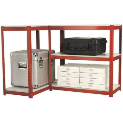 Warehouse Racking Unit with 5 MDF Shelves - 500kg Per Shelf - Steel ...