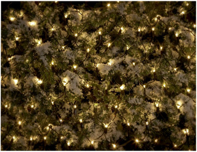 Warm White Christmas Window Net Lights 180 LED 1.7M x 1.2M Multi Action ...