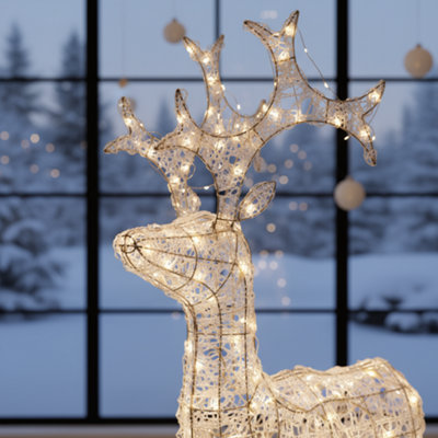 Warm White LED Acrylic Reindeer Display