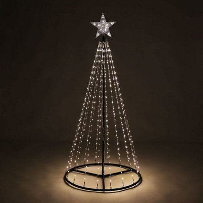 Warm White LED Light-Up Cone Tree, Pyramid Design with Star Topper ...