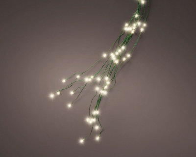 Warm White Micro LED 6ft Christmas Tree Lights Green Wire 672 LEDs