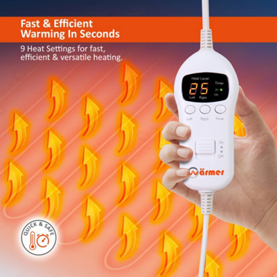 Warmer King Electric Blanket 160cm x 150cm - Left & Right Dual Heating ...