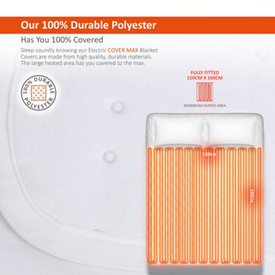 Warmer King Electric Blanket 160cm x 150cm - Left & Right Dual Heating ...