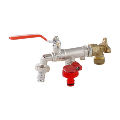 Warmer System Double Outlet Lever Handle Garden Tap with Check Valve ...