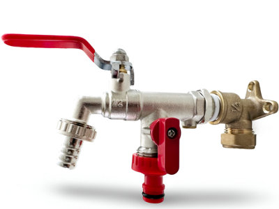 Warmer System Double Outlet Lever Handle Garden Tap with Check Valve ...