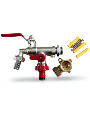 Warmer System Double Outlet Lever Handle Garden Tap with Check Valve ...