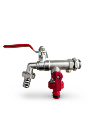 Warmer System Double Outlet Lever Handle Garden Tap with Check Valve ...