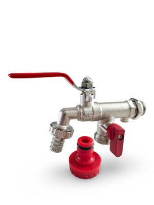 Warmer System Double Outlet Lever Handle Garden Tap with Check Valve ...