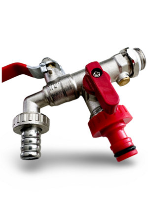 Warmer System Double Outlet Lever Handle Garden Tap with Check Valve ...