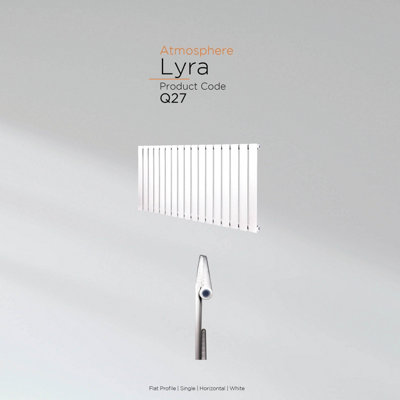 Warmhaus LYRA Flat profile single panel horizontal radiator in white ...