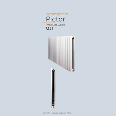 Warmhaus PICTOR Flat profile double panel horizontal radiator in white ...