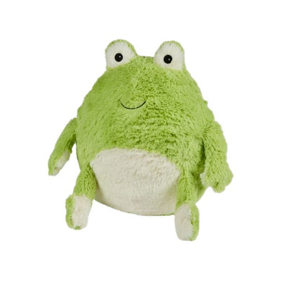 Warmies Luxury Long Pile Faux Fur Supersized Cushion, Frog
