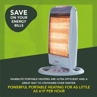 Warmlite WL42005 1200w Grey Halogen Heater