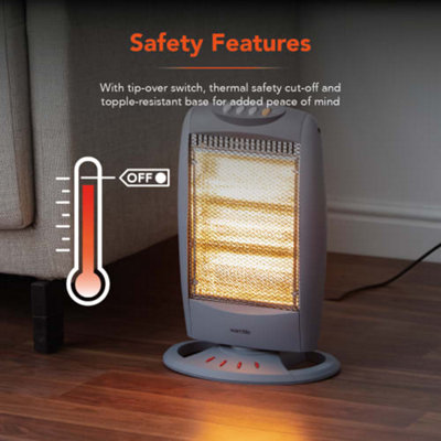Warmlite WL42005 1200w Grey Halogen Heater