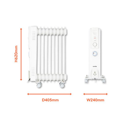 Warmlite WL43004YTW 2000W Oil Filled Radiator