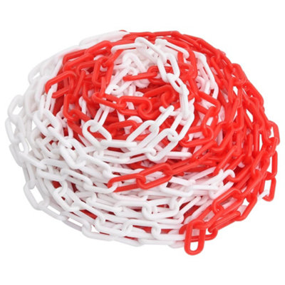 WARNING CHAIN RED AND WHITE 100 M 4 MM PLASTIC