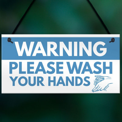 Buy Warning Sign Please Wash Your Hands Bathroom Toilet Sign Hanging ...