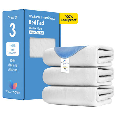 Washable Incontinence Bed Pads, Waterproof Mattress Protector 86 x 91cm ...